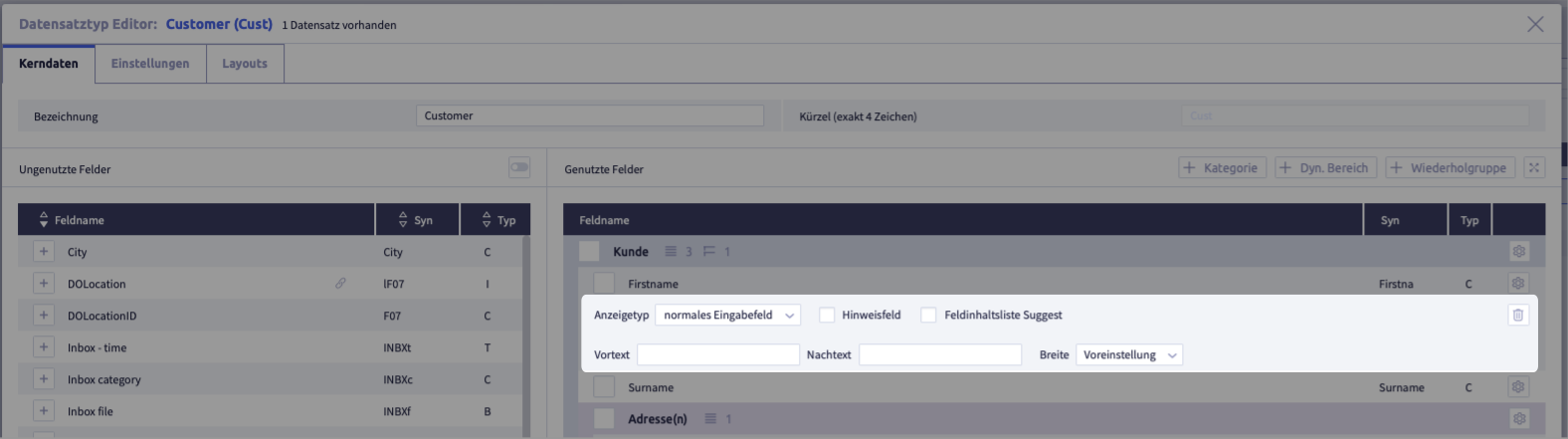 Datensatztypen verwalten - Cortex-InformationsPlattform Online ...