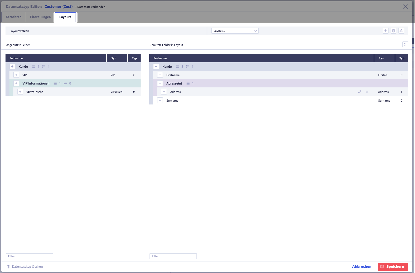 Datensatztypen verwalten - Cortex-InformationsPlattform Online ...