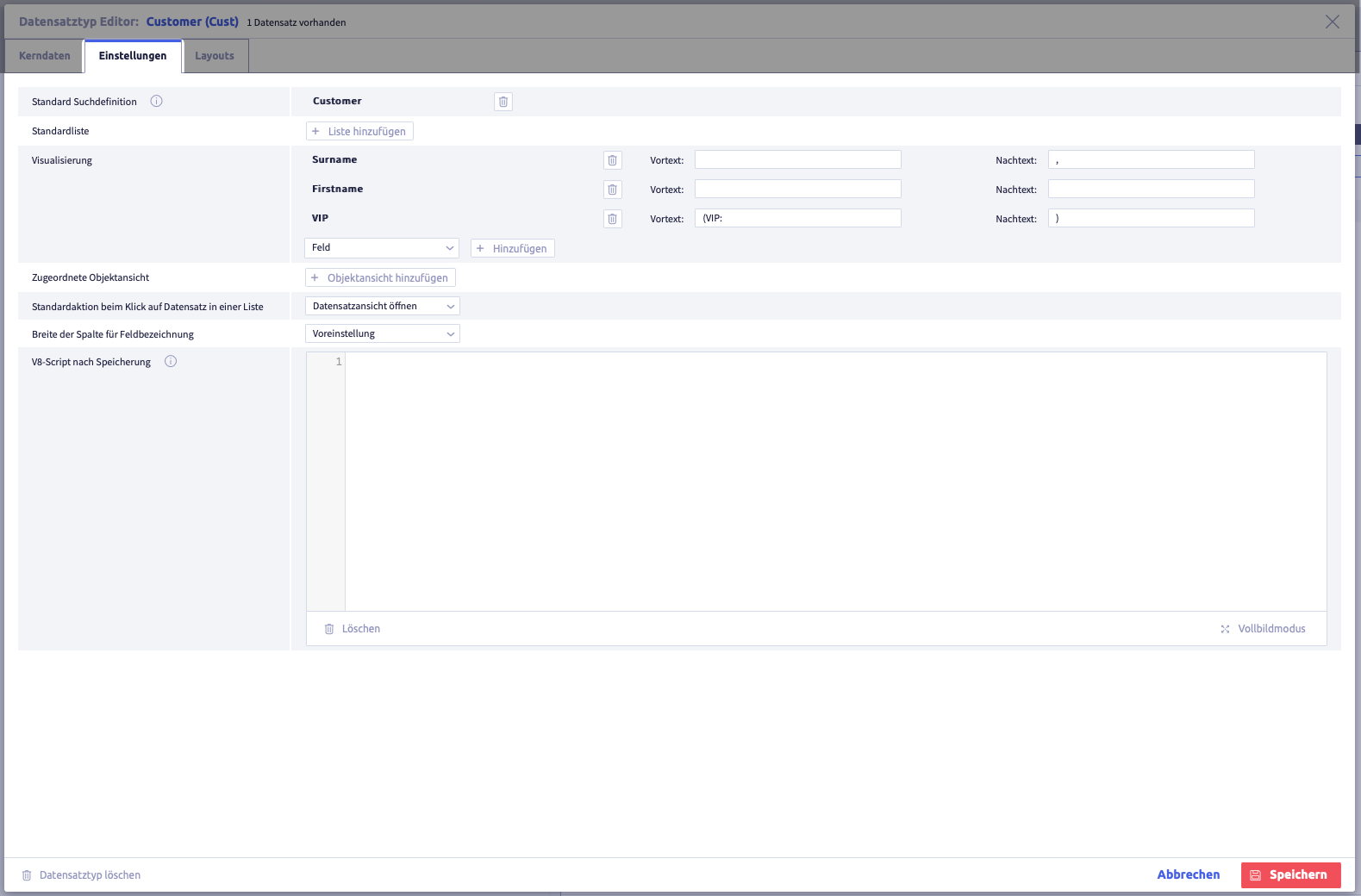 Datensatztypen verwalten - Cortex-InformationsPlattform Online ...
